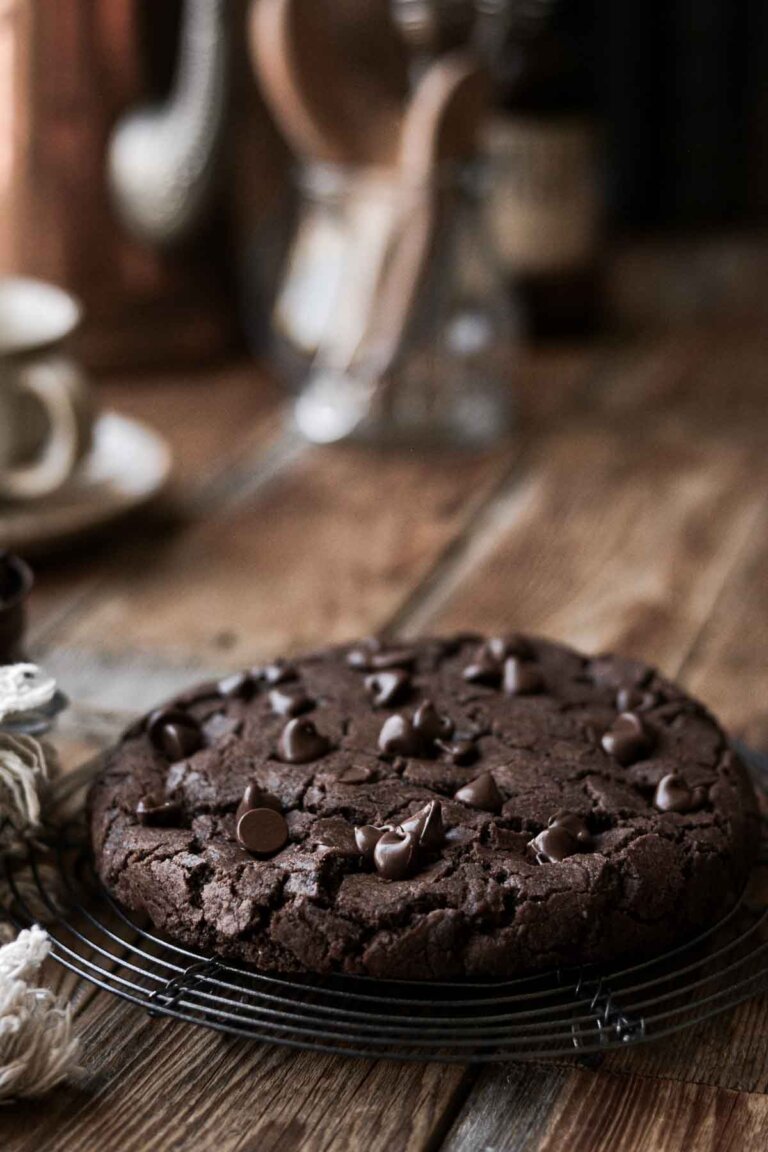 High Altitude Big Double Chocolate Cookie for Two - Curly Girl Kitchen