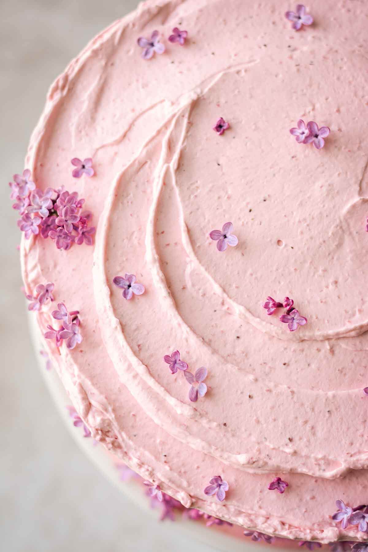 High Altitude Strawberry Bavarian Cream Cake - Curly Girl Kitchen