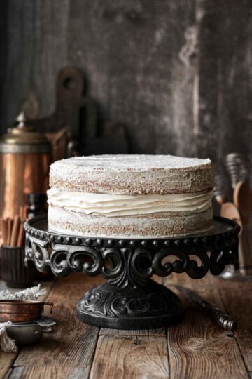 High Altitude Oatmeal Cream Pie Cake - Curly Girl Kitchen